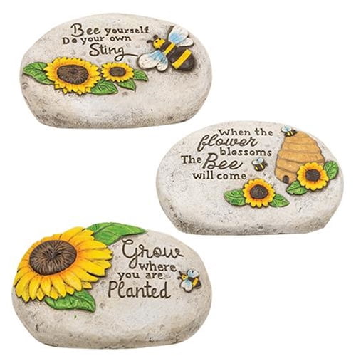 Bee Inspirational Cement Garden Stone 3 Asstd. - Walmart.com