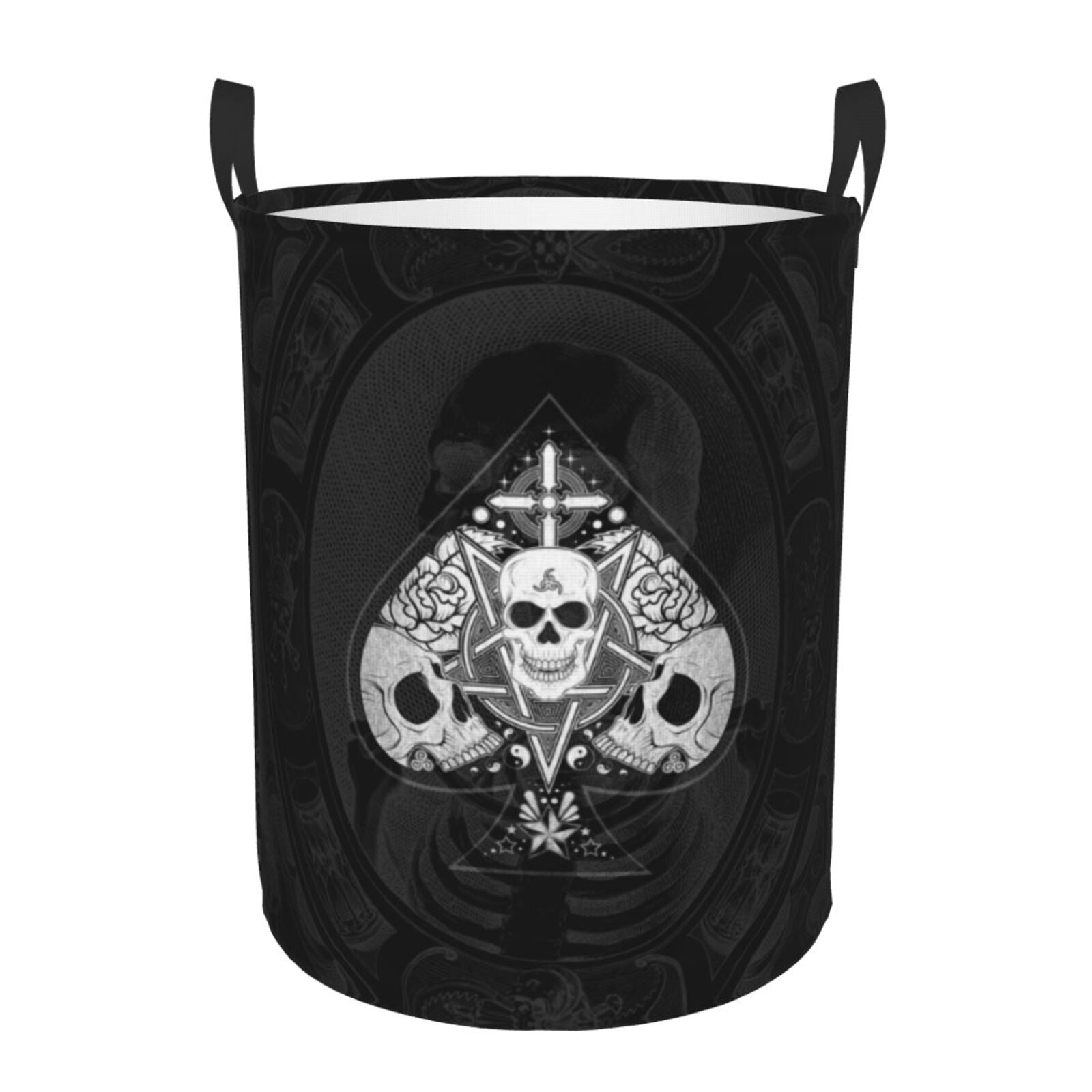 XMXT Collapsible Laundry Basket, Skeleton Ace Symbol Print Waterproof ...