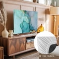 Abstract Teal TV Dust Cover 24 Inch, Blue Gold Marble Natural Stone ...