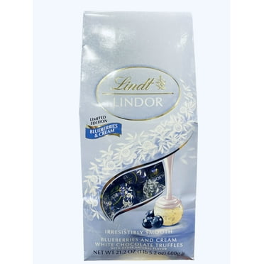 Lindt Lindor Blueberries & Cream White Chocolate Truffles, 8.5 oz Bag ...