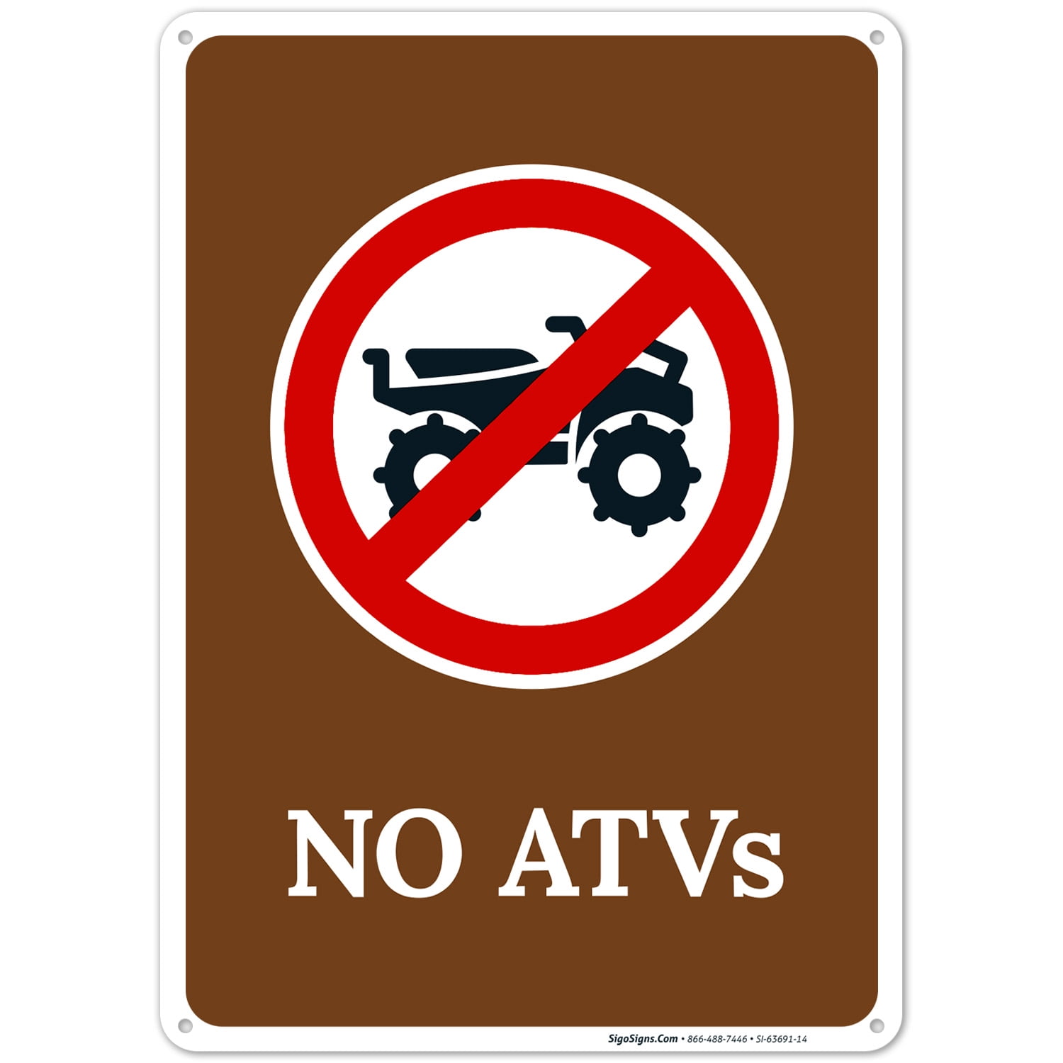 No Atvs With Prohibited Symbol Sign, - Walmart.com