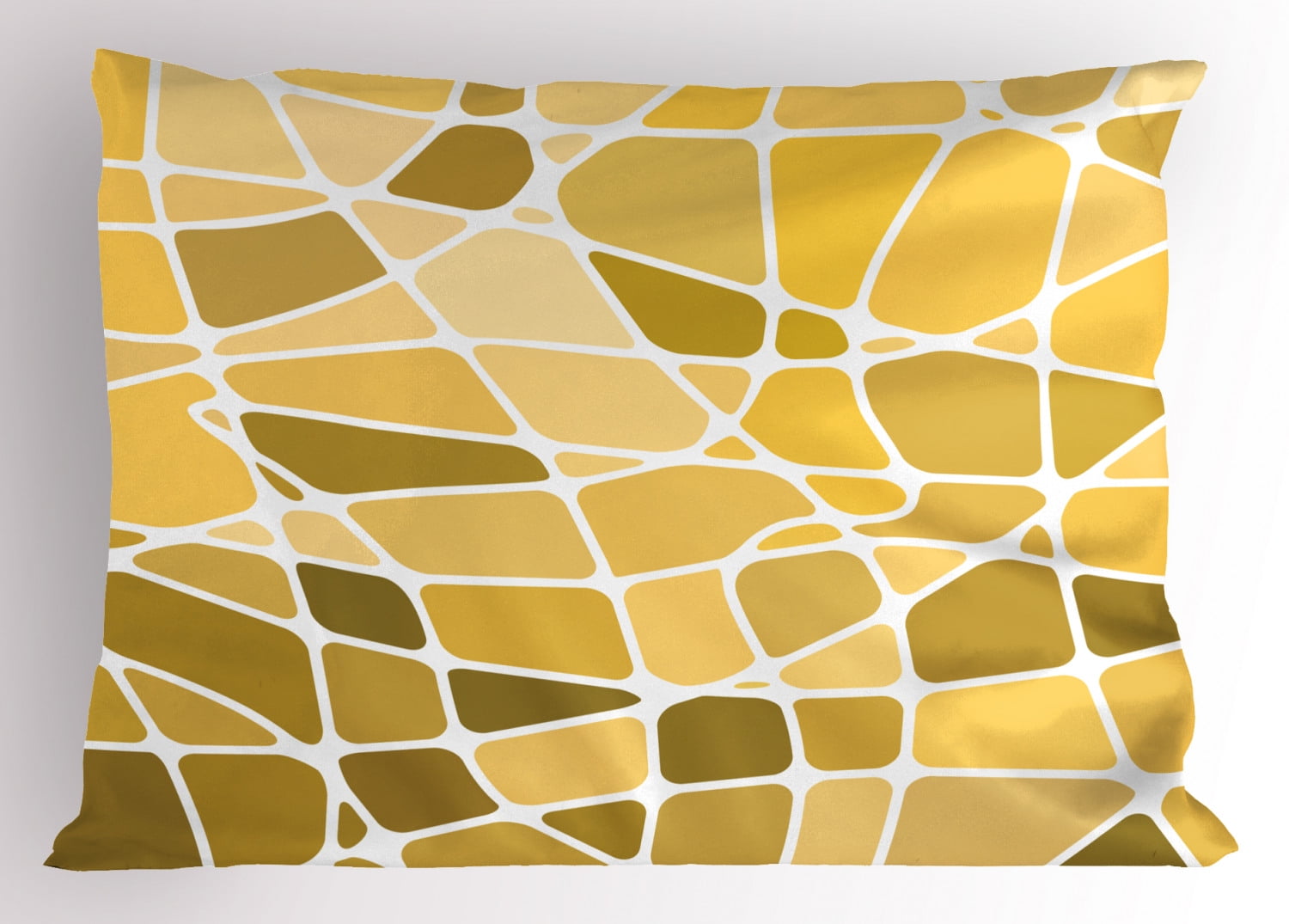 Pastel Pillow Sham, A Pattern of Disorganized Color Blocks in Yellow ...