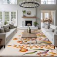 5x7 Area Rugs for Living Room, Fall Flowers Non Slip Area Rugs for ...