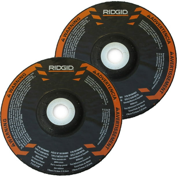 Ridgid R1020 Grinder Replacement 7" Grinder Wheel (2 Pack) # 901964001 ...