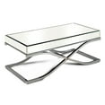 Furniture of America Monna Metal X-Cross Leg Coffee Table, Chrome ...