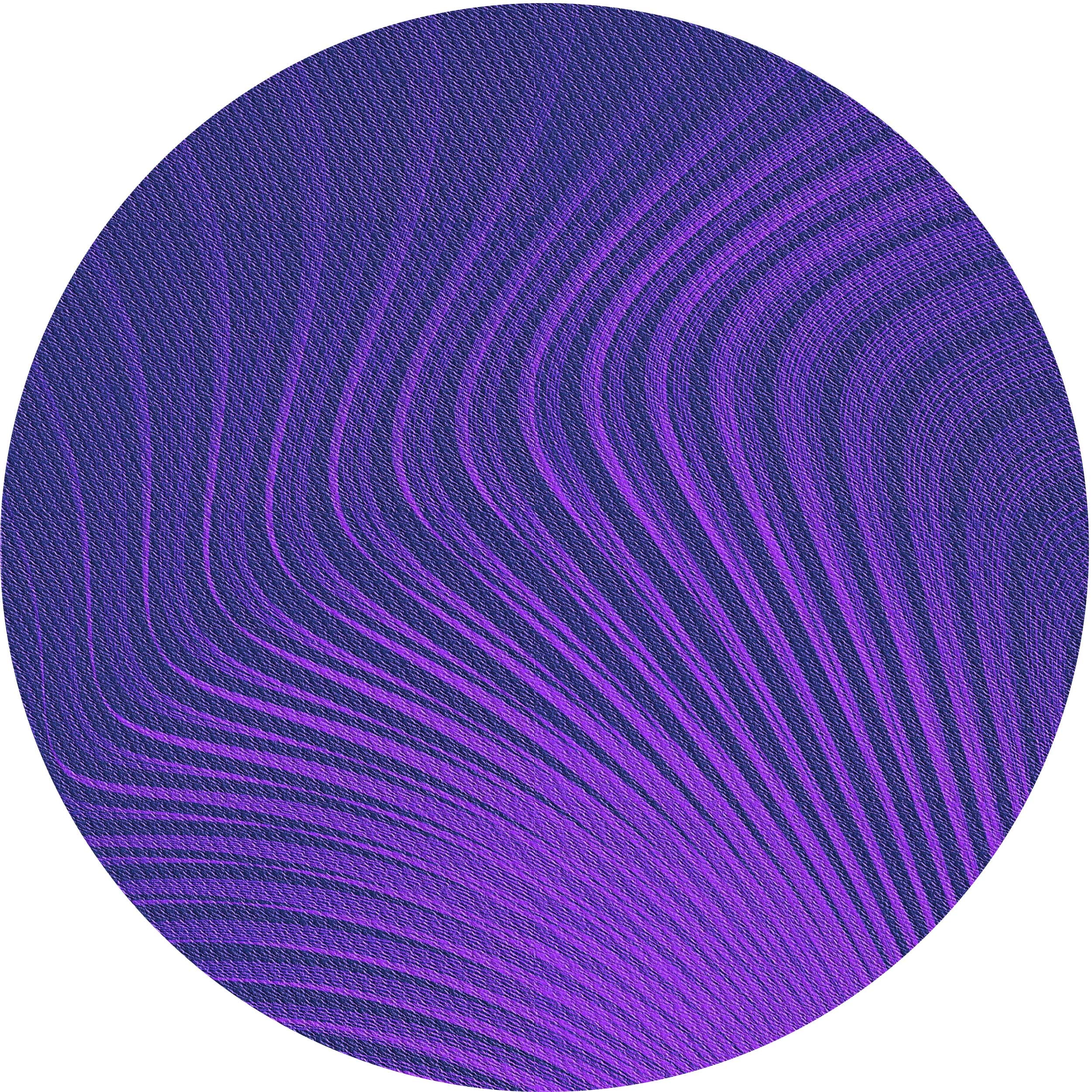 Ahgly Company Machine Washable Indoor Round Transitional Purple Plum ...