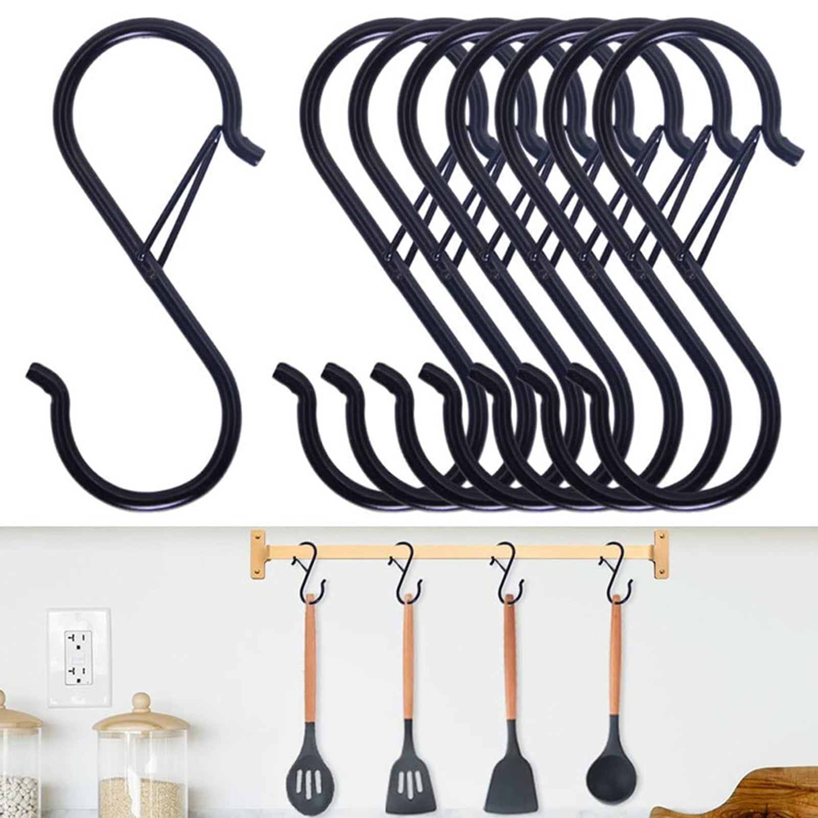 10Pcs S Hooks for Hanging, 3.5 inch Heavy Duty S Hooks with Safety ...