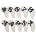 10Pcs Waterproofs Headcover Golfs Iron Club Head Covers PU Leather ...
