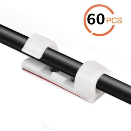 60 pieces of cable clips, cable holder with adhesive secured base ...