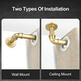 Gold Industrial Curtain Rods for Windows 72 to 144 Inch(6 to 12 Feet ...