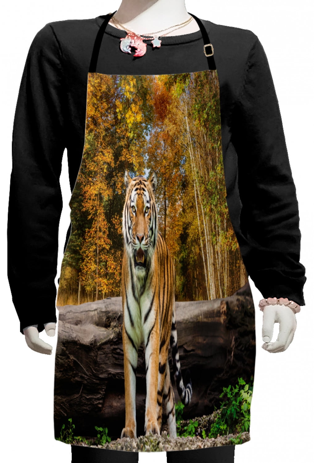 Safari Kids Apron, Tiger in the Forest Standing and Gazing at the ...