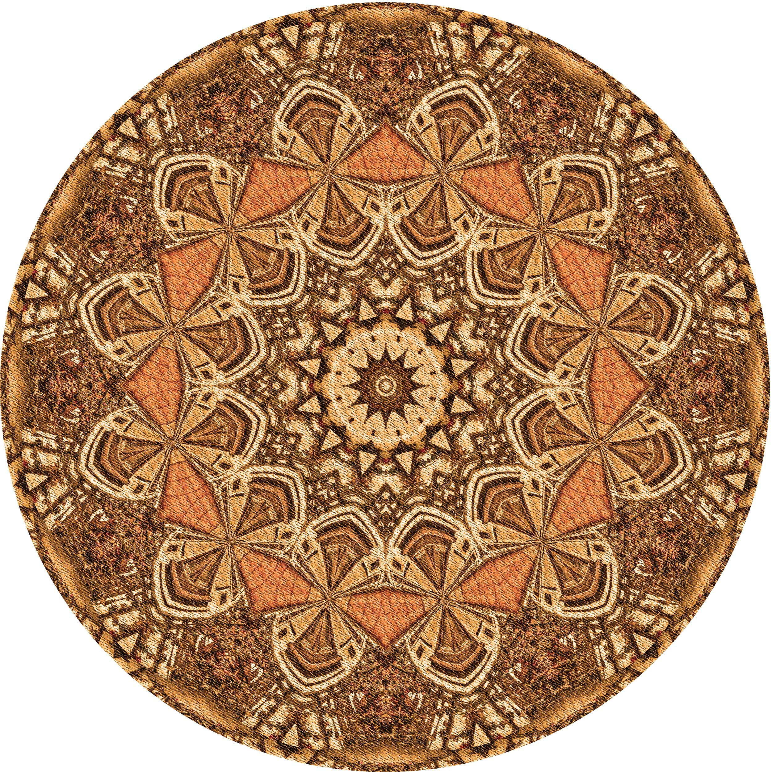 Ahgly Company Indoor Round Patterned School Bus Yellow Area Rugs, 5 ...