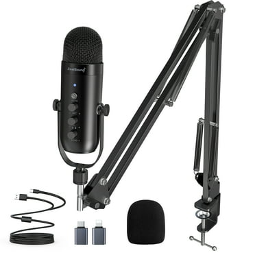 ZealSound USB Condenser Microphone with RGB Lights, One-Touch Mute ...