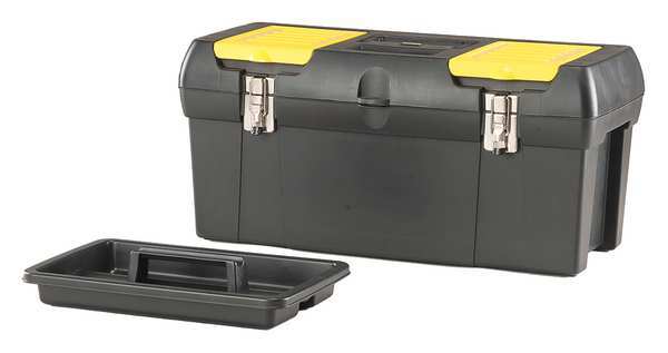 STANLEY 19"W Plastic, Black, Yellow Portable Tool Box 9.8"H x 19.2"L ...