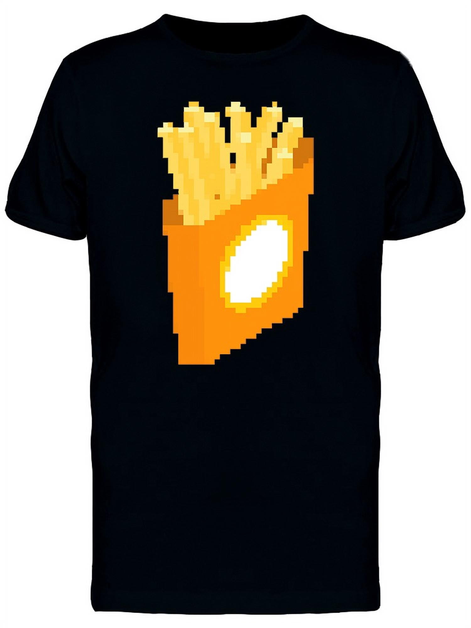 French Fries Pixel Art Doodle T-Shirt Men -Image by Shutterstock, Male Medium - Walmart.com