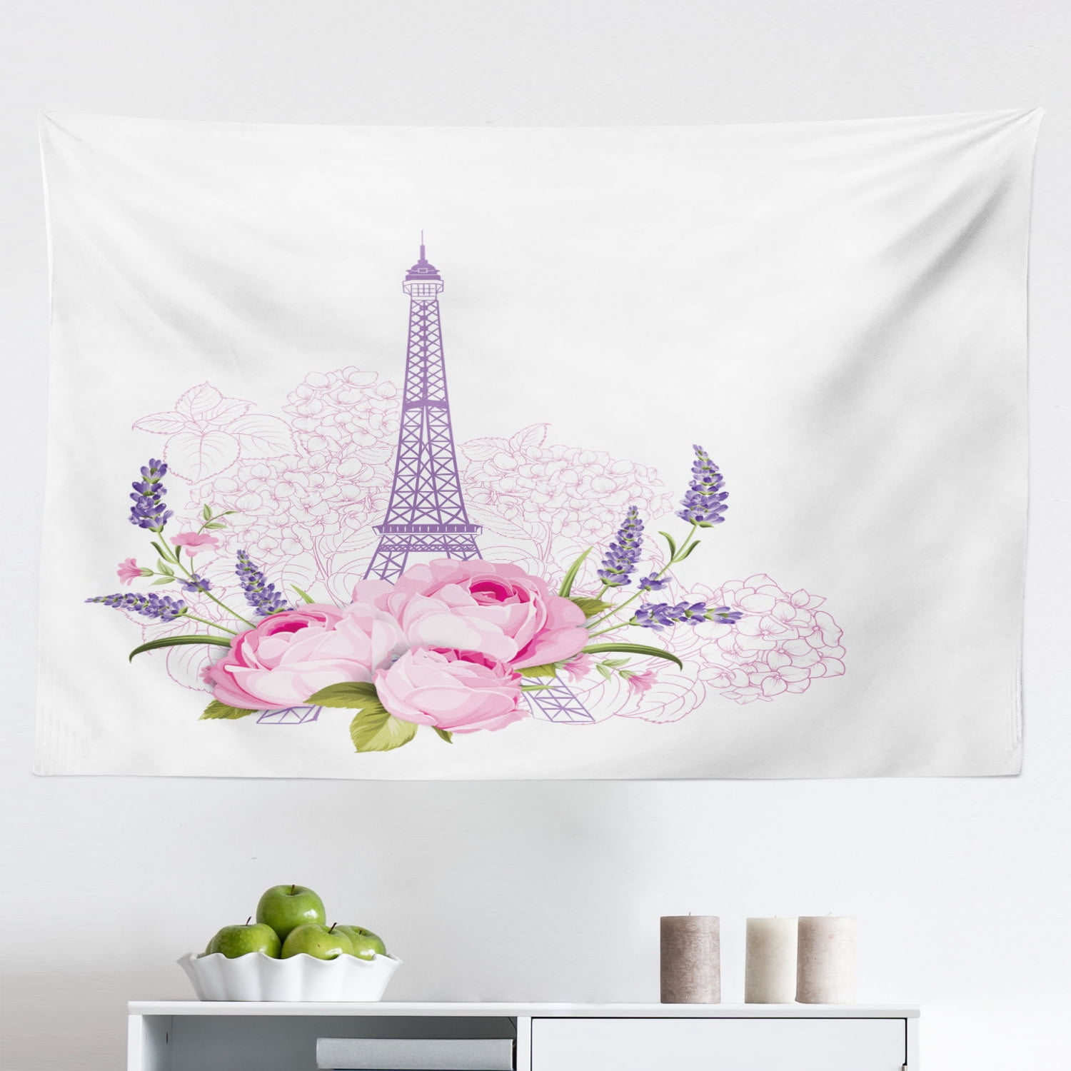 Hydrangea Tapestry, Fresh Floral Pattern on Modern Lines Spring ...