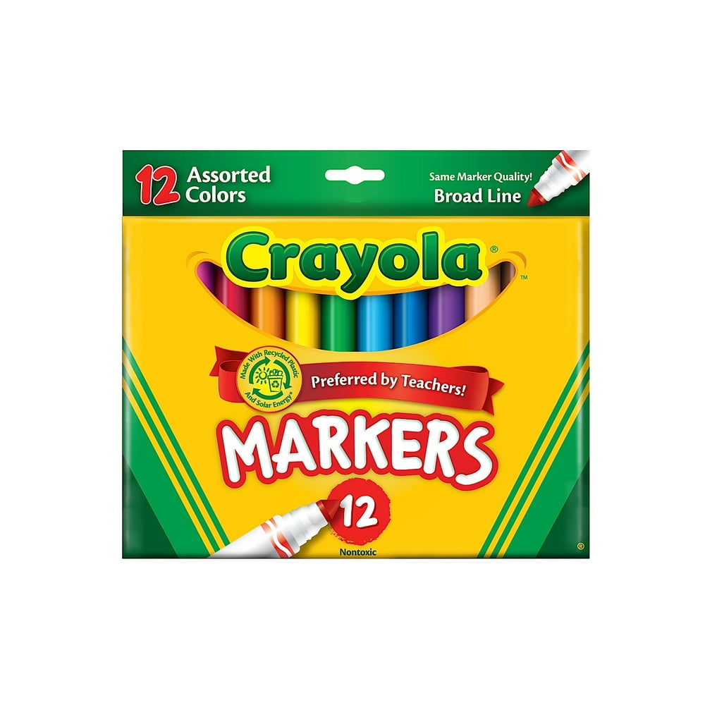 Assorted Colors Marker Sets Broad, Box Of 12 (Pack Of 4) - Walmart.com ...