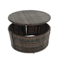 Sailvan Outdoor Sofa Bed Wicker Round Daybed with Retractable Canopy ...