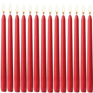 Mega Candles 48 pcs Unscented Ivory Straight Taper Candle, Hand Poured ...