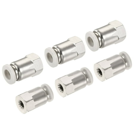 Uxcell Push to Connect Fittings M5 Female Thread Fit 6mm Tube OD Copper ...