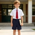 Amidoa Boys Summer Outfits 2 Piece Short Sleeve School Uniform Shirt ...