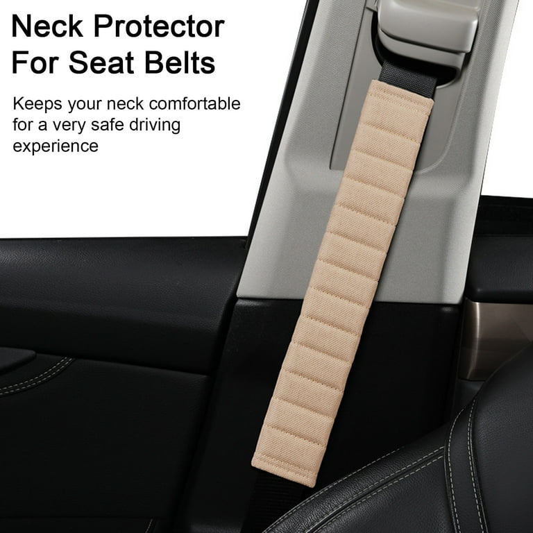 Chicmine Seat Belt Shoulder Pad Soft Cloth Car Seat Belt Cover Extra Long Protective Pad for Neck Shoulder Car Seat Accessories