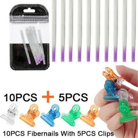 10pcs Fiberglass Nails Extension Form & 5pcs Nail Pinching Clips Nail ...