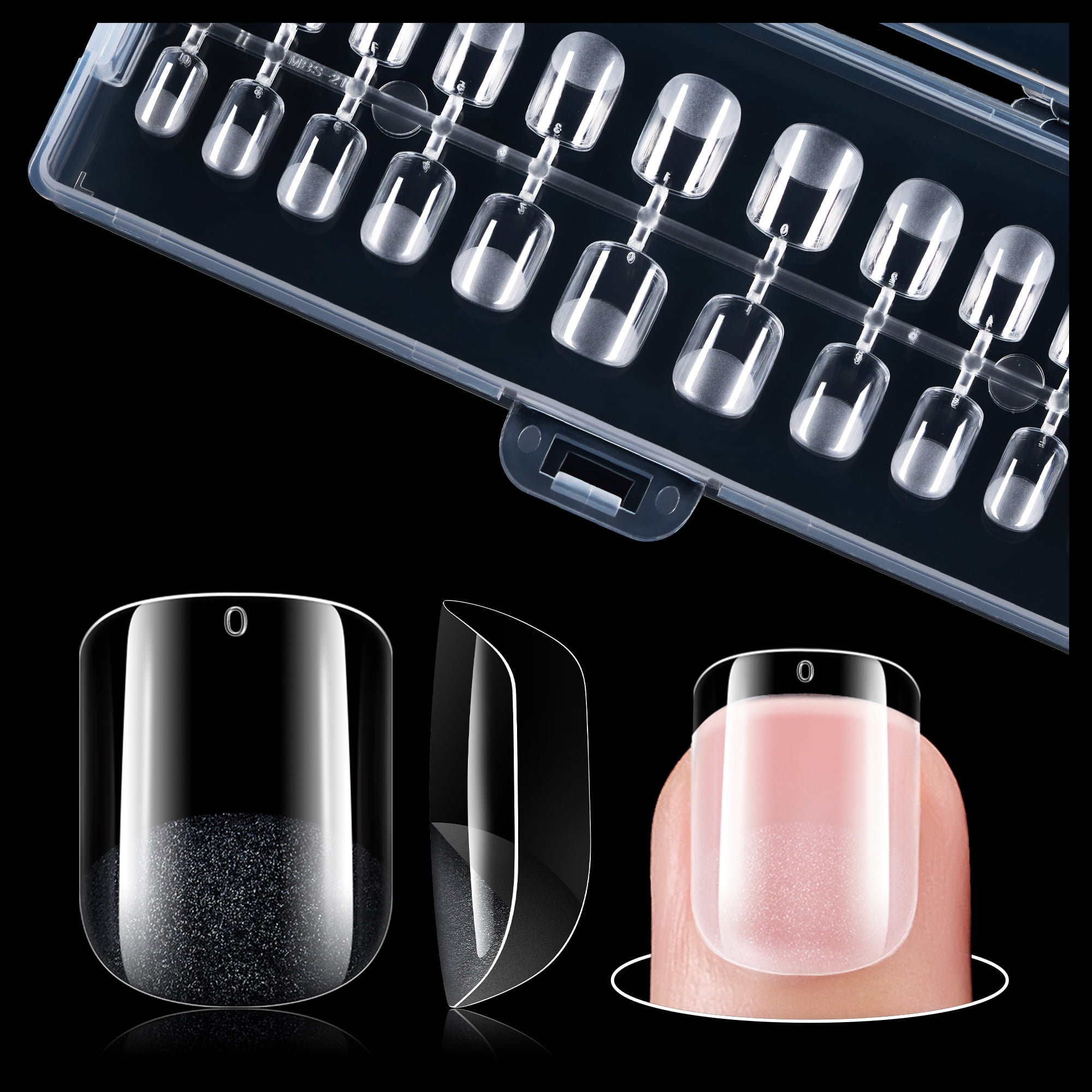 Gelike EC 240PCS Extra Short Square Shaped Soft Gel Nail Tips Kit ...