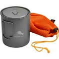TOAKS, Camping Cook Pot, 750ml Titanium with Foldable Handles, Grey ...