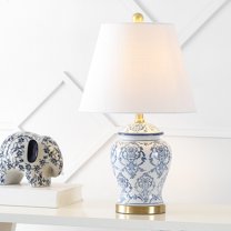 Juliana 26.25" Chinoiserie Ceramic LED Table Lamp, Blue/White - Walmart.com