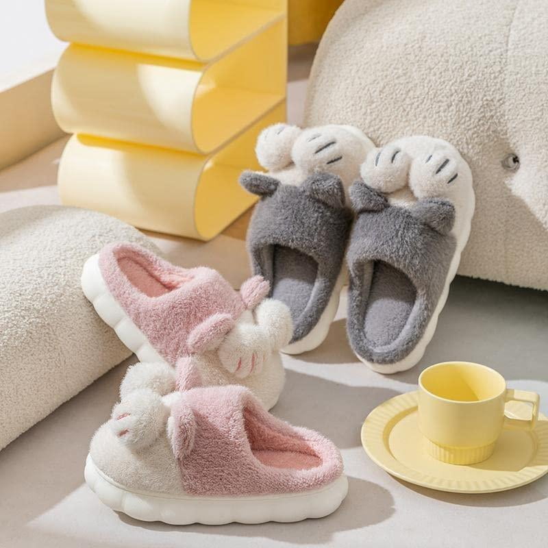 Canvass Winter Slippers Fur Slippers For Kids Funny, 43% OFF