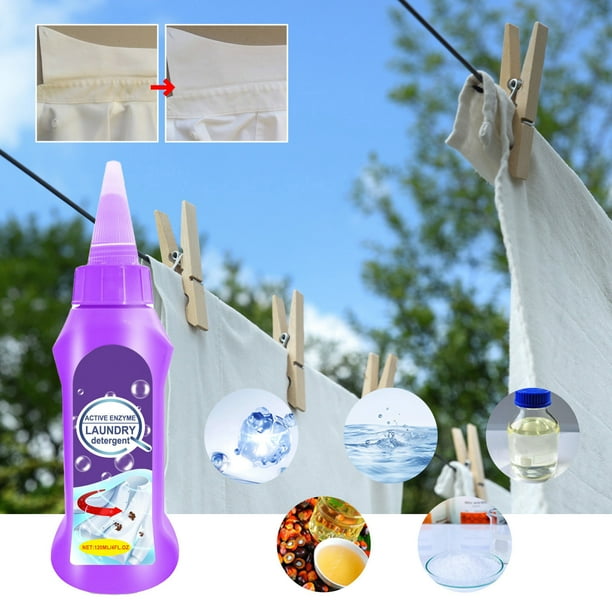 Quitamanchas de lavandería con enzima activa de 120ML, limpiador de ...