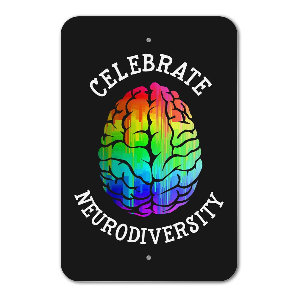 Celebrate Neurodiversity Brain Autism Rainbow Spectrum Home Business ...