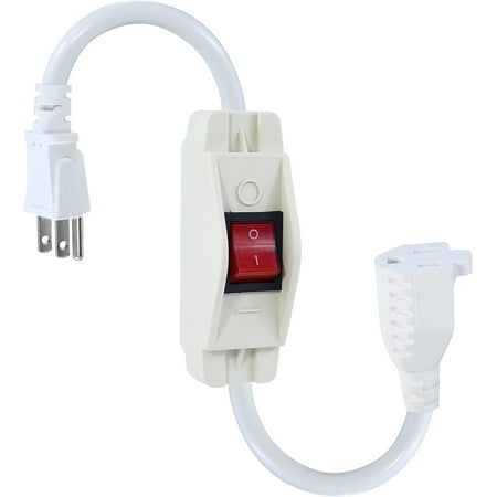 Short Power Extension Cord with On Off Switch - 8inch White Short ...