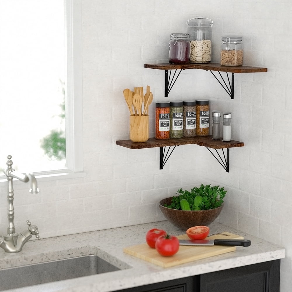 Open Corner Shelves Kitchen