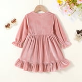Younger Tree Kids Toddler Dress Baby Girls Fall Dresses Ruffle Long ...