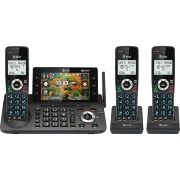 AT&T 2-Handset Cordless Phone with Bluetooth, Large Buttons, Call ...