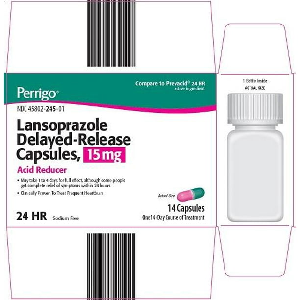 Perrigo Lansoprazole Delayed-Release Capsules, 15 mg, 28 Count ...