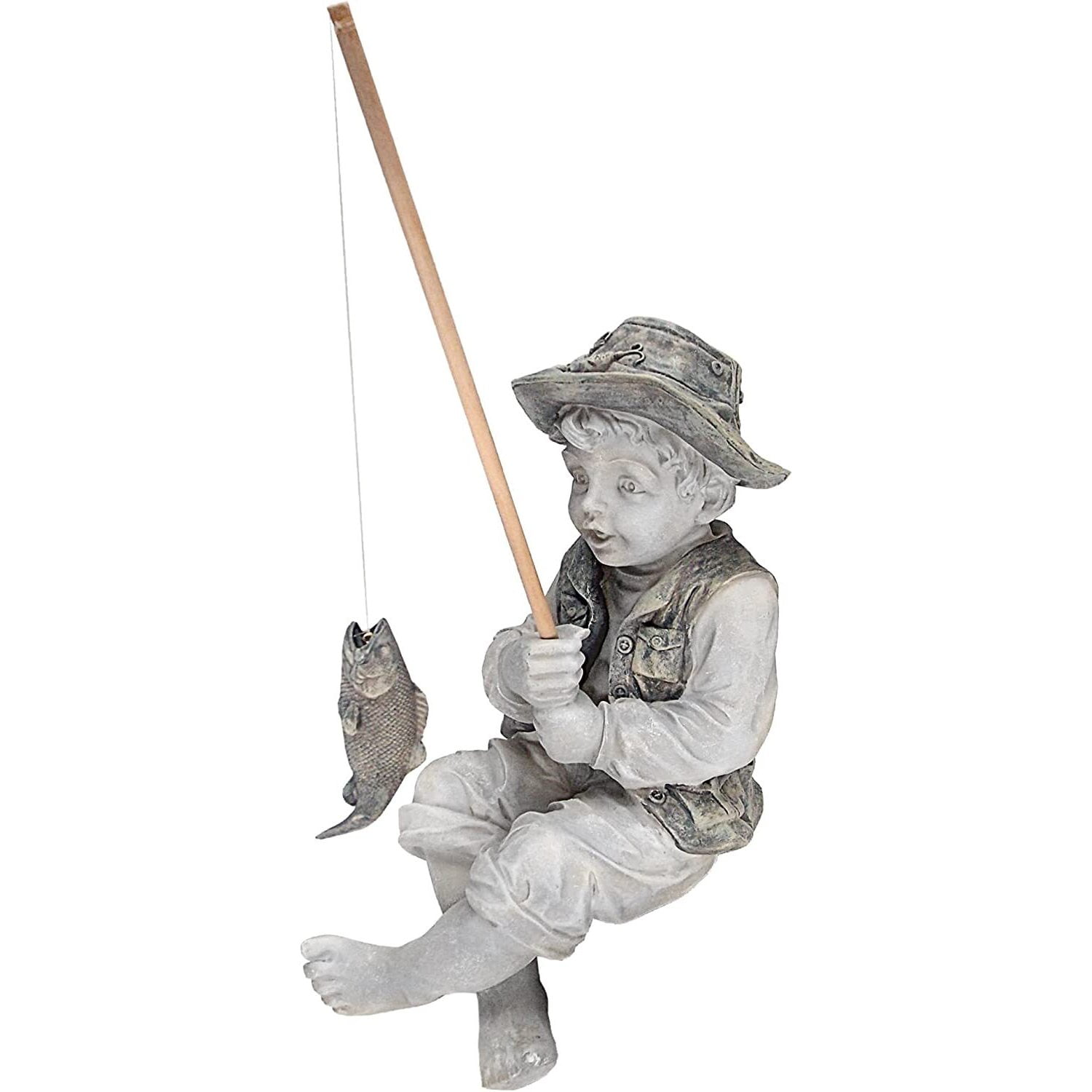 Design Toscano EU9305 Big Catch Fisherwoman Girl Fishing Garden Statue ...