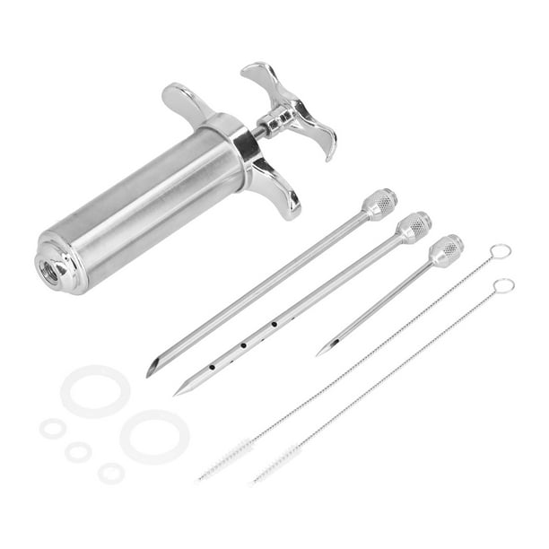 2 OZ Meat Injector Syringe Stainless Steel Seasoning Injector Cooking ...