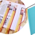 3Pcs PU Leather Bookmarks with Polyester Ribbon Rectangle Orange ...