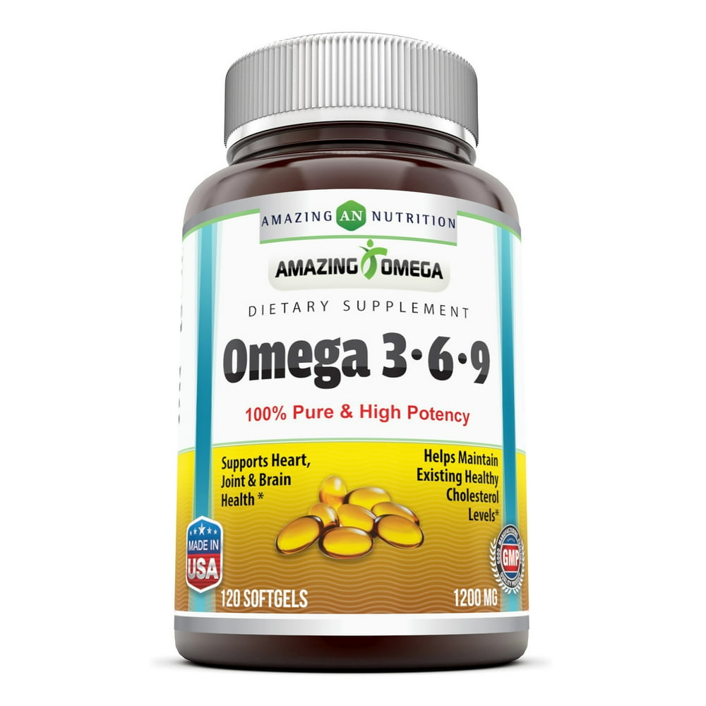 Amazing Omega Omega 3 6 9 1200 Mg 120 Softgels - Walmart.com - Walmart.com