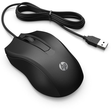 HP 100 - Mouse - right and left-handed - optical - 3 buttons - wired ...