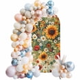 Spring Sunflower Arch Backdrop Cover, 4FT, Red Poppy White Daisy ...