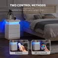 MONVANE LED Nightstand with 4 Drawers, White Bedside Table with ...