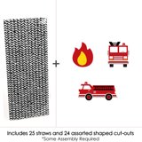 Big Dot of Happiness Fired Up Fire Truck - Paper Straw Decor ...