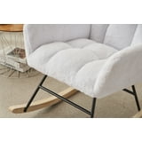 Modern Wingback Rocker, Soft Faux Fur Upholstered Glider Chair with ...