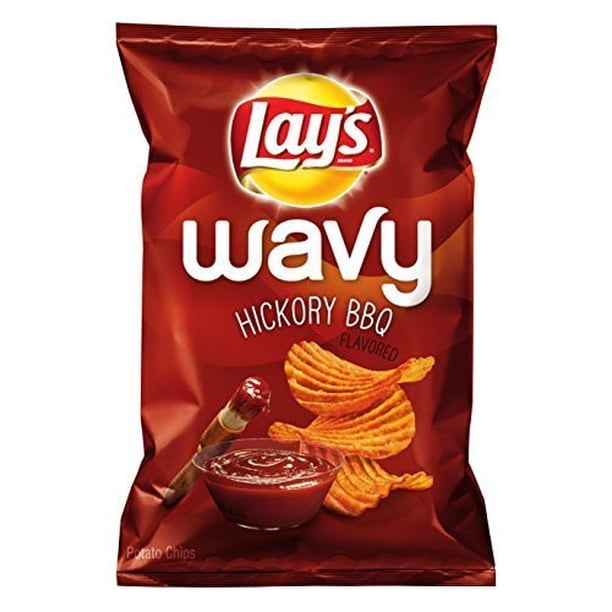 Lay's Potato Chips Wavy Hickory BBQ, (1 Large Bag), {Imported from ...