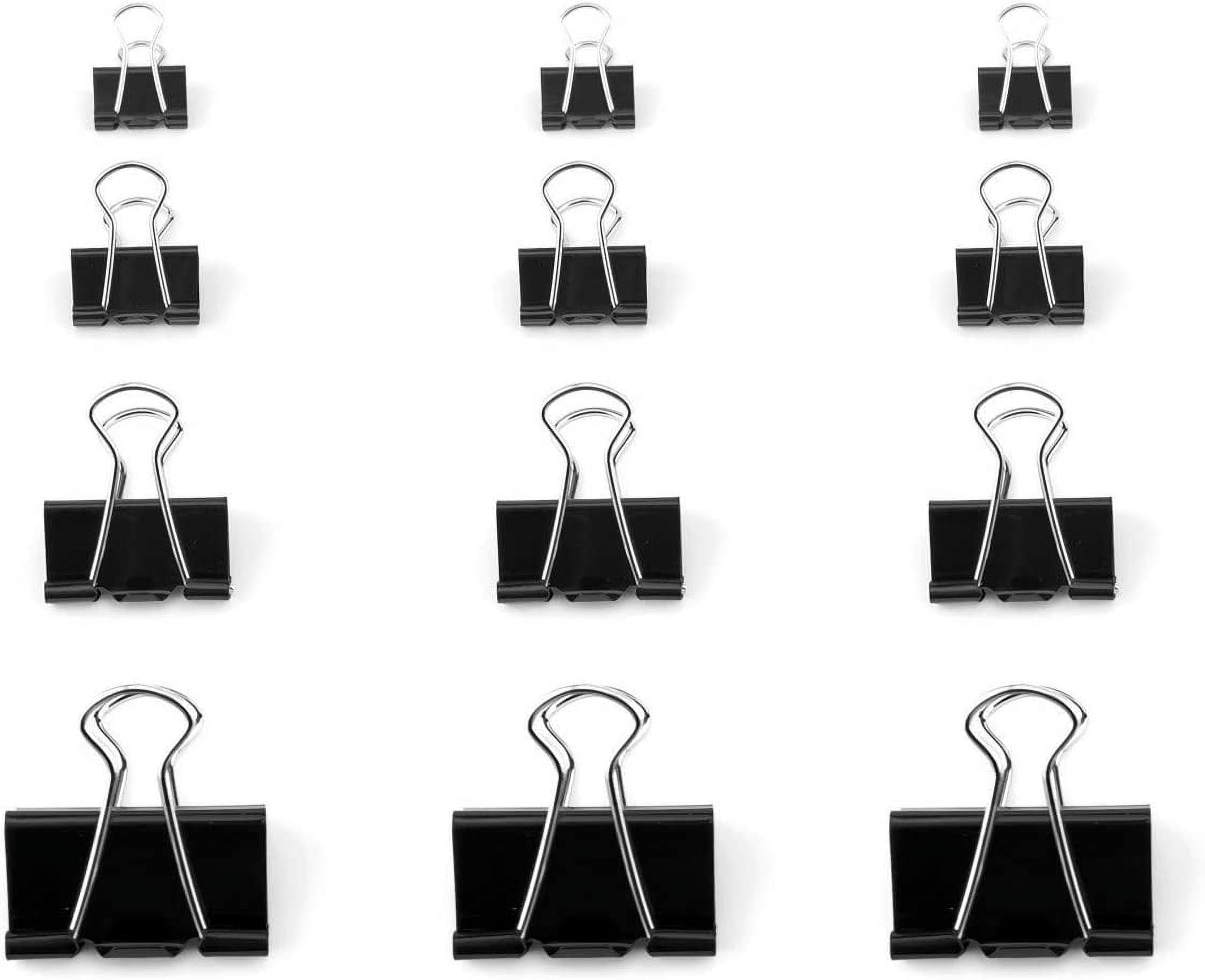 Juego de 48 clips para documentos 15/19/25/32 mm 4x12 - Caja de clips ...