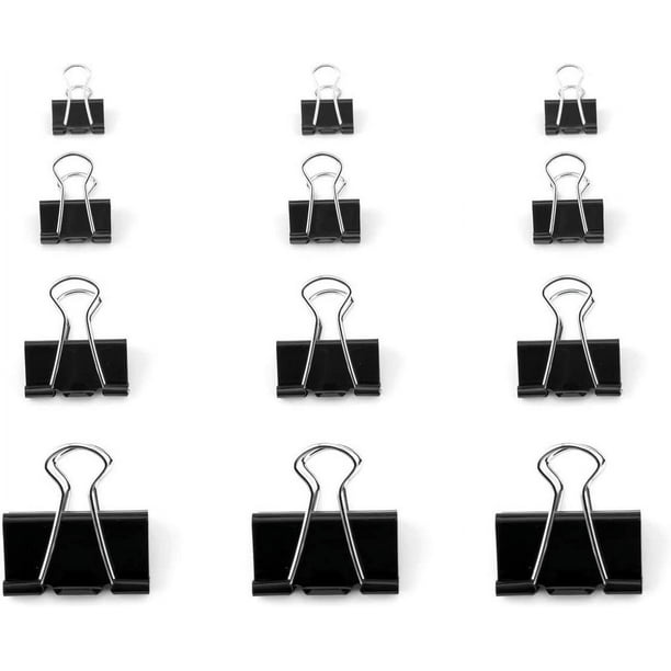 SHAR Lot de 48 Pinces à documents 15/19/25/32mm 4x12 | Boîte de Pinces ...